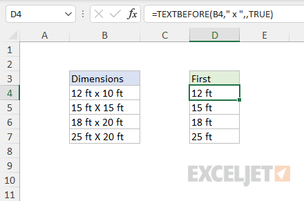 Excel TEXTBEFORE function | Exceljet
